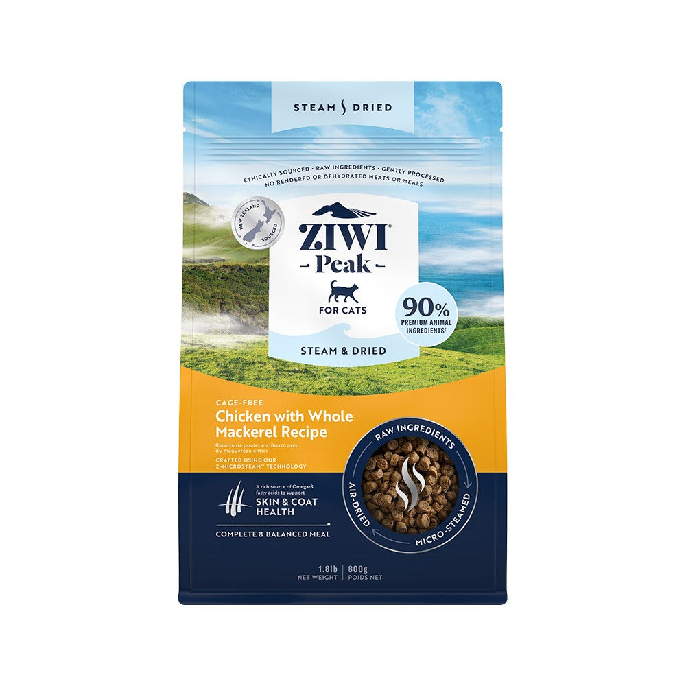 Cat Food | ZIWI PEAK Steam & Dried Cage-Free Chicken with Whole Mackerel – Petso
