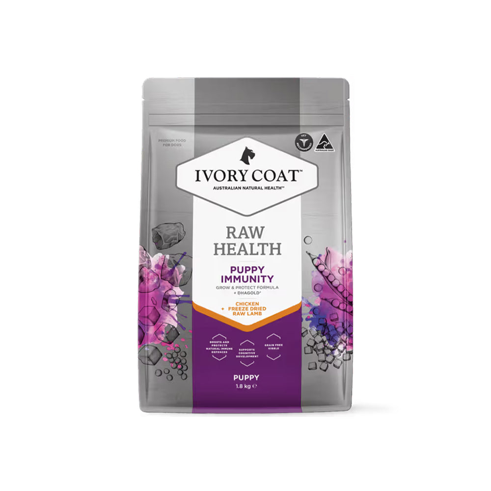 IVORY COAT Raw Health Immunity Puppy Food 1.8kg | Petso Au
