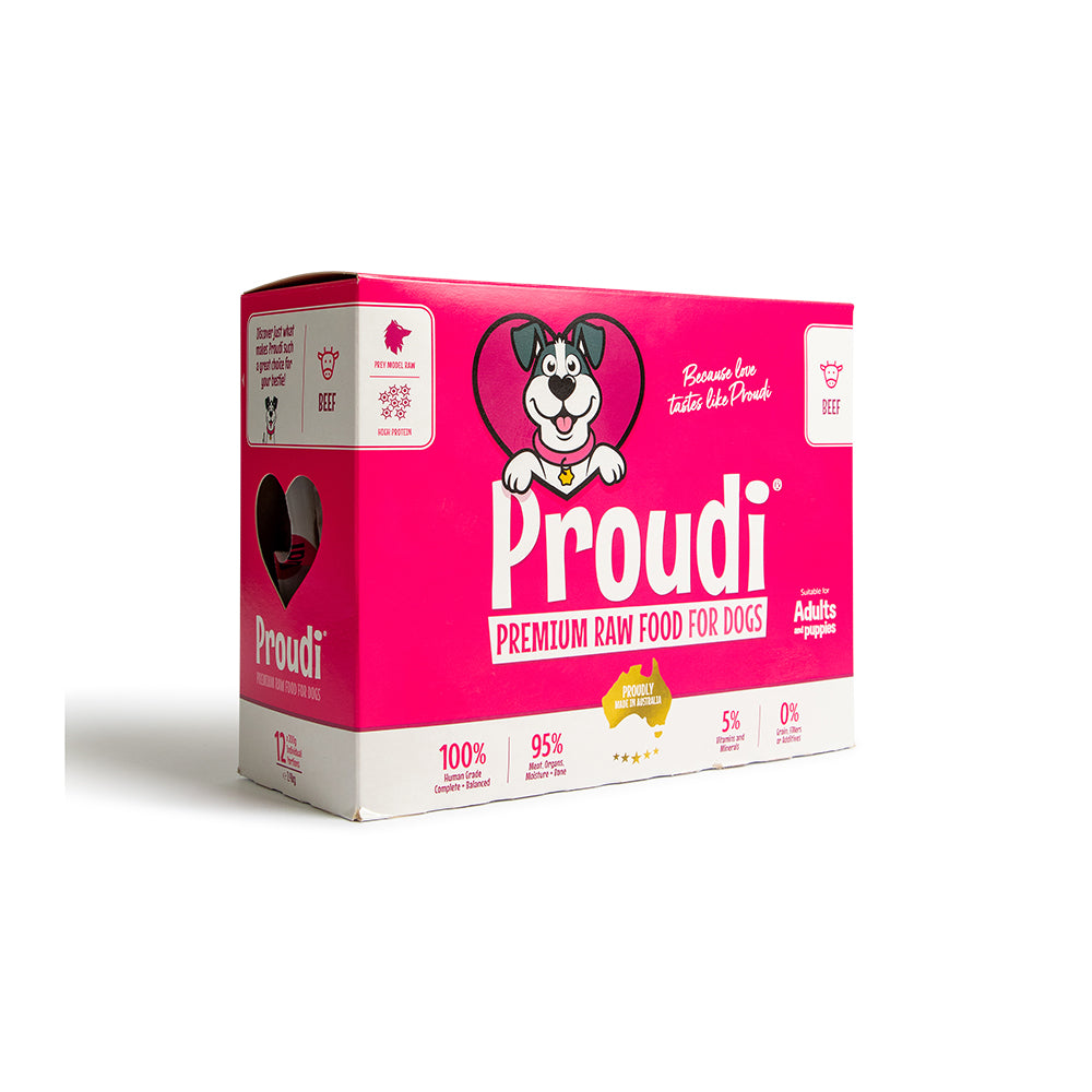 PROUDI Premium Frozen Beef Raw Dog Food 2.4Kg – Petso