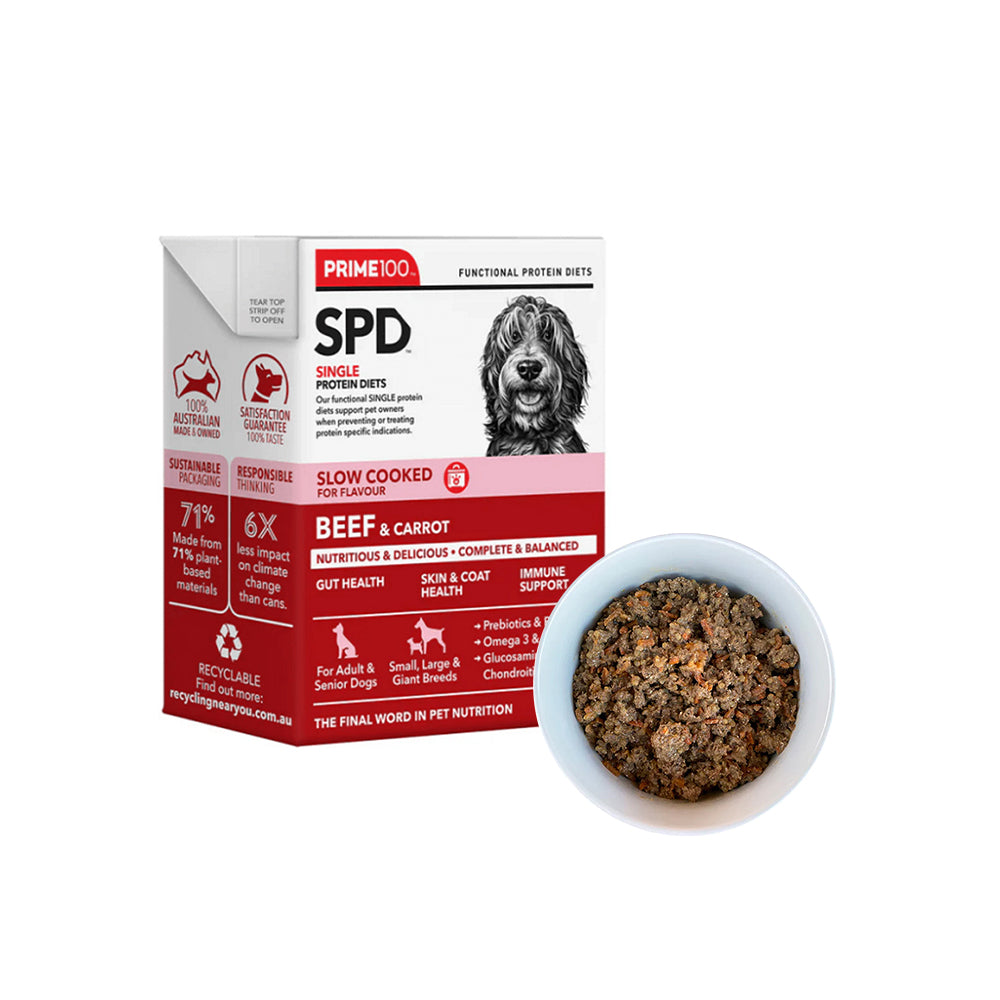 PRIME100 SPD Slow Cooked Beef & Carrot Wet Dog Food 354g – Petso