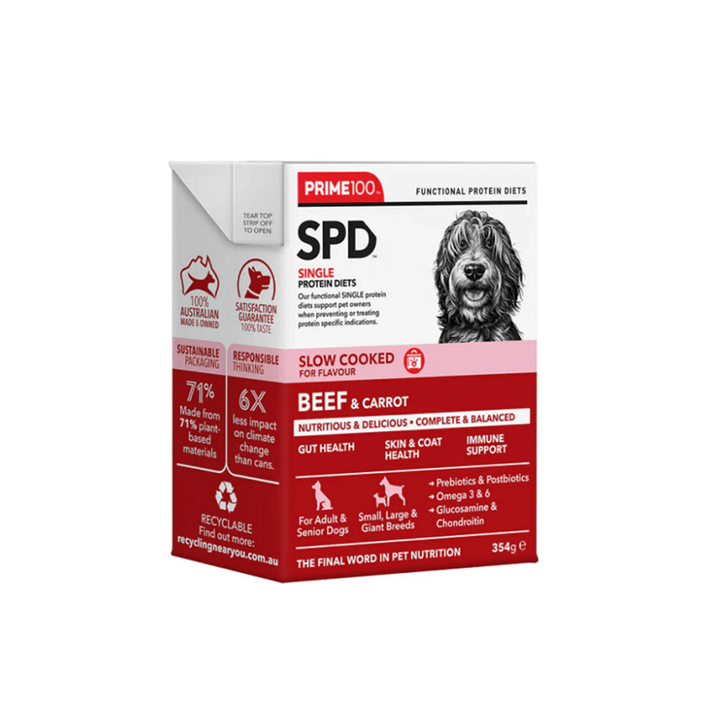 PRIME100 SPD Slow Cooked Beef & Carrot Wet Dog Food 354g – Petso