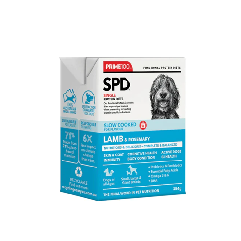 PRIME100 SPD Slow Cooked Lamb & Rosemary Wet Dog Food 354g – Petso