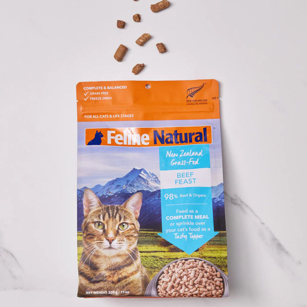 FELINE NATURAL Beef Freeze-Dried Cat Food 320g | Cat Foods | Petso Au
