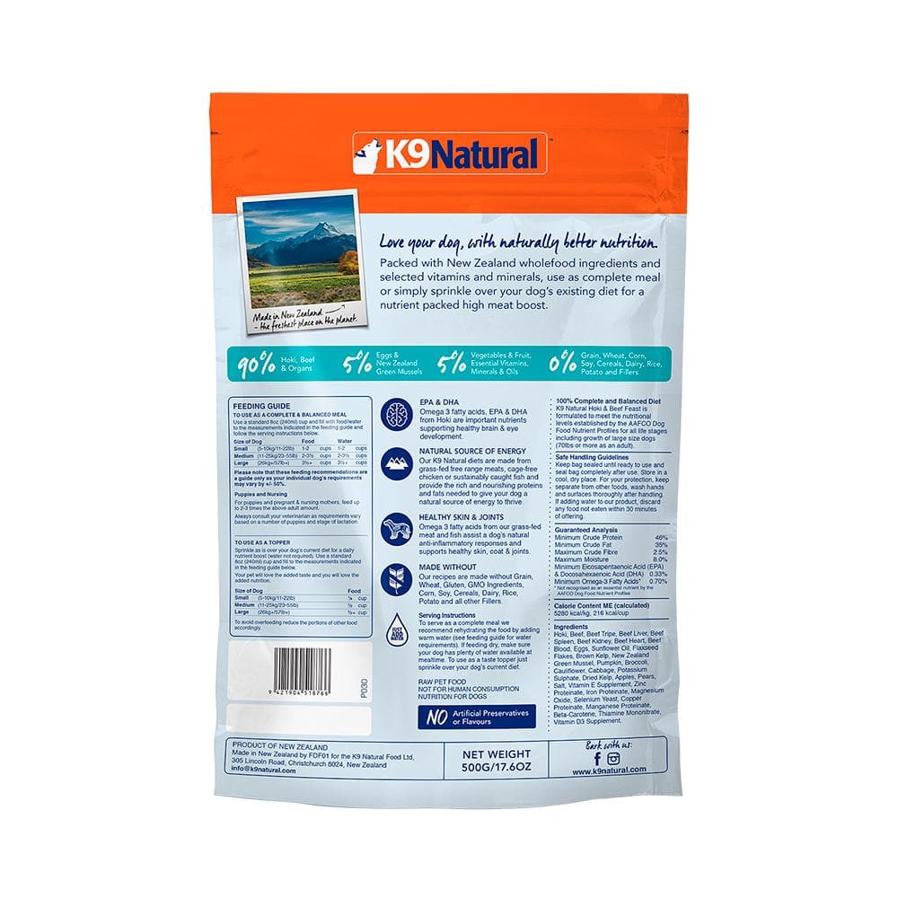 K9 NATURAL Beef & Hoki Dry Dog Food | Dry Dog Food | Petso Au