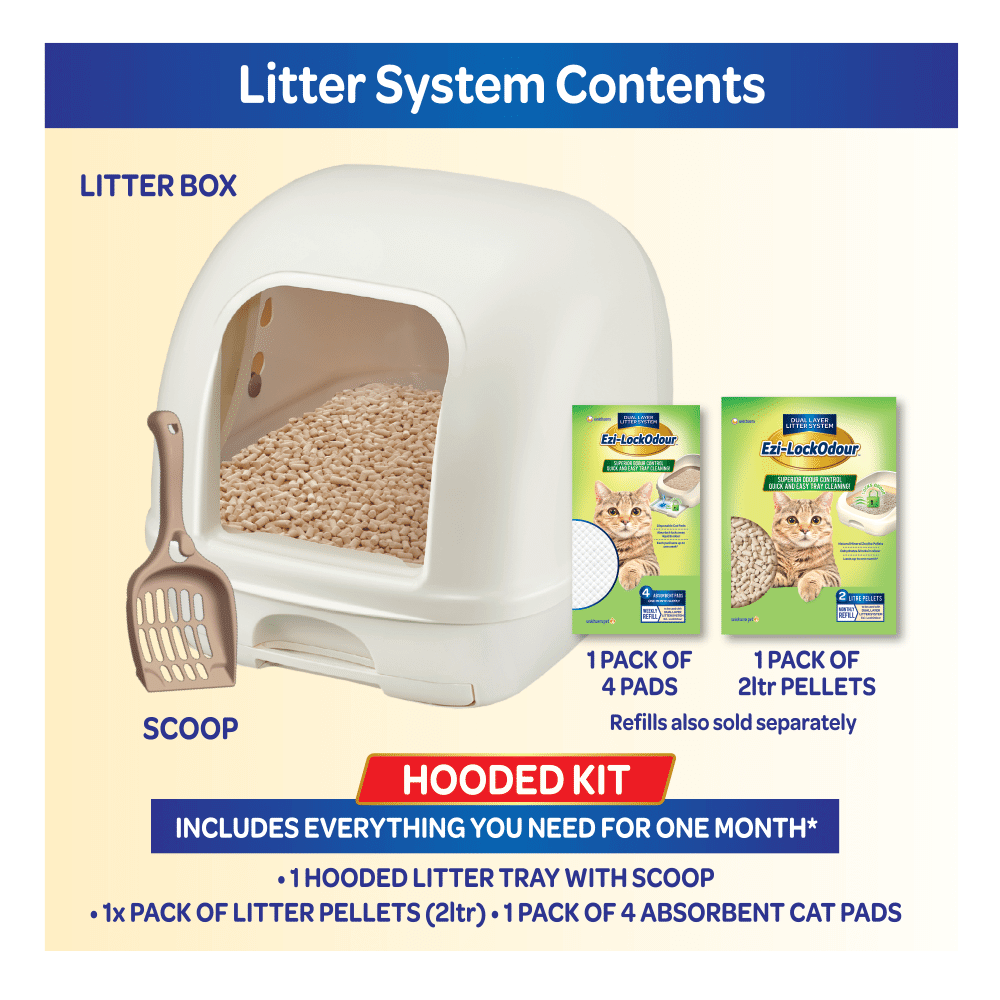 EZI-LOCKODOUR Dual Layer Hooded System Cat Litter Box | Petso Au