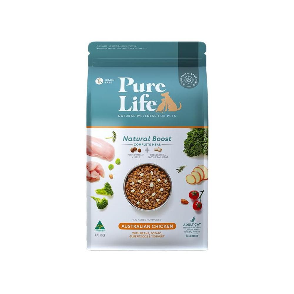 PURE LIFE Natural Boost Chicken Grain Free Cat Food 1.5kg | Petso Au